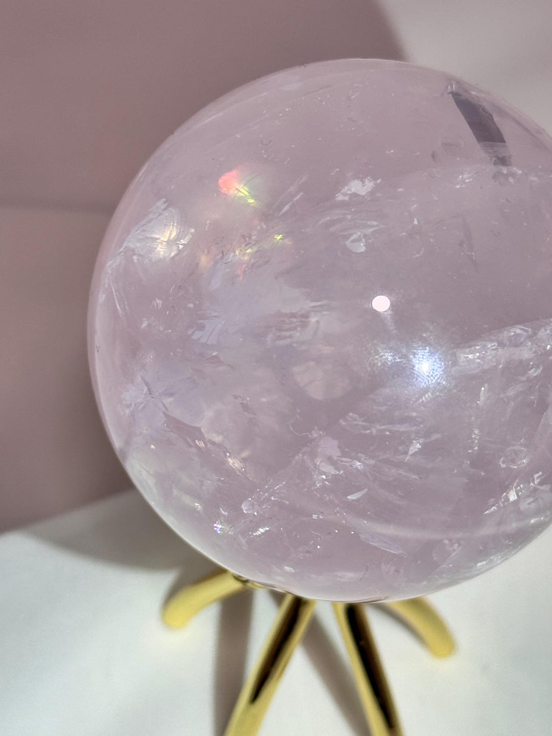 AAA+++ Madagascar Light Pink Rainbow Starlight Rosequartz Big Size 7cm ...