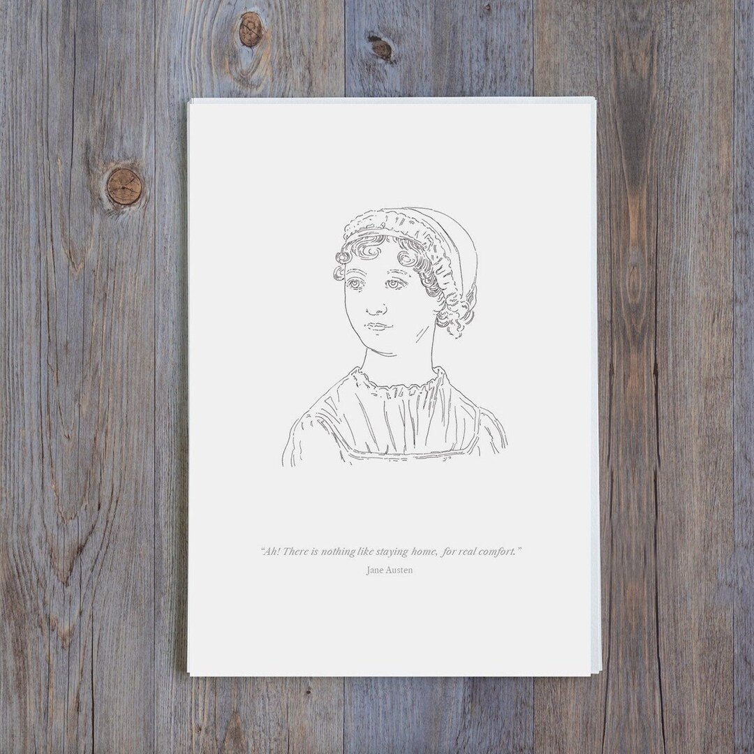 Jane Austen Portrait Quote From Emma Jane Austen Wall Art Jane Austen ...