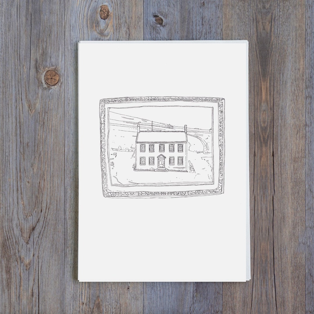 Brontë Parsonage Drawing Brontë Sisters Home Wall Art Brontë Print A4 ...