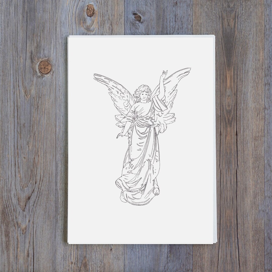 Angel in Heaven Angel Picture Guardian Angel Drawing Angel Line Art ...