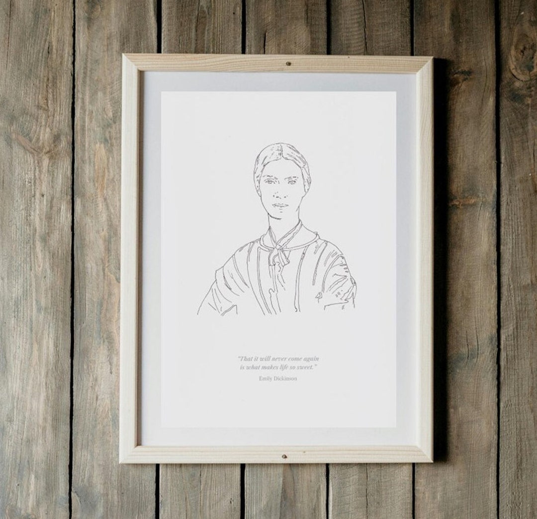 Emily Dickinson Portrait Drawing Emily Dickinson Wall Art Print A4 ...
