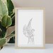 Guardian Angel Line Art. Angel Wings Picture Gift of Caring Wall Art ...
