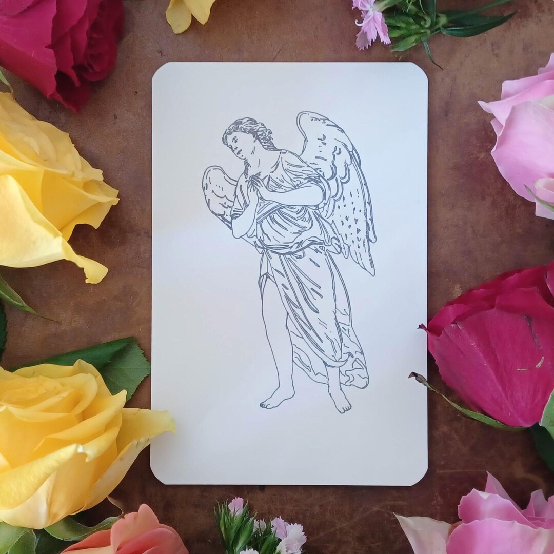 Angel of Prayer Angel Drawing Angel Wings Wall Art Angel Print A4 ...
