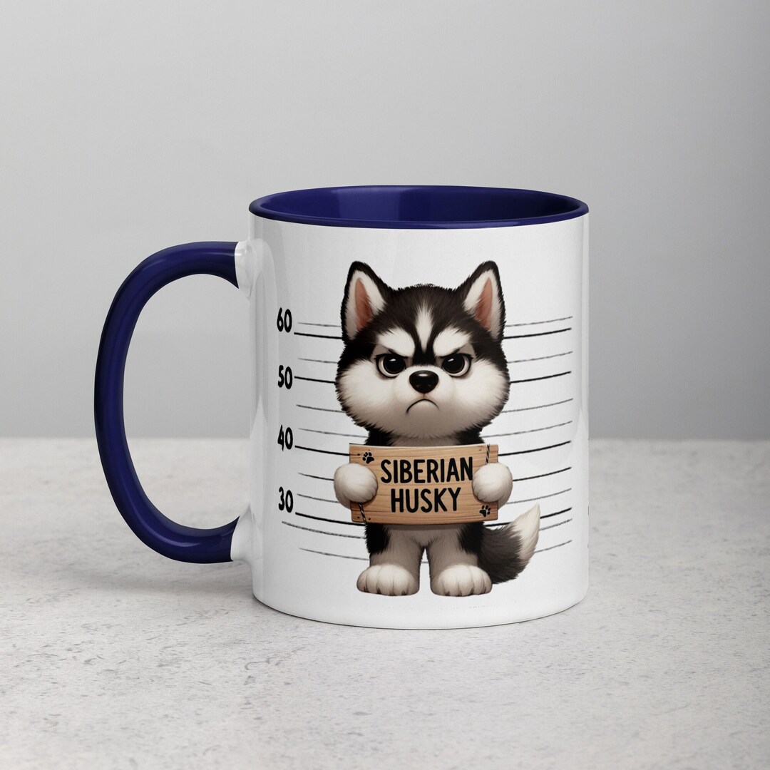 Siberian Husky Mug With Color Inside Coffee Cup Coffee Mug Funny Dog ...