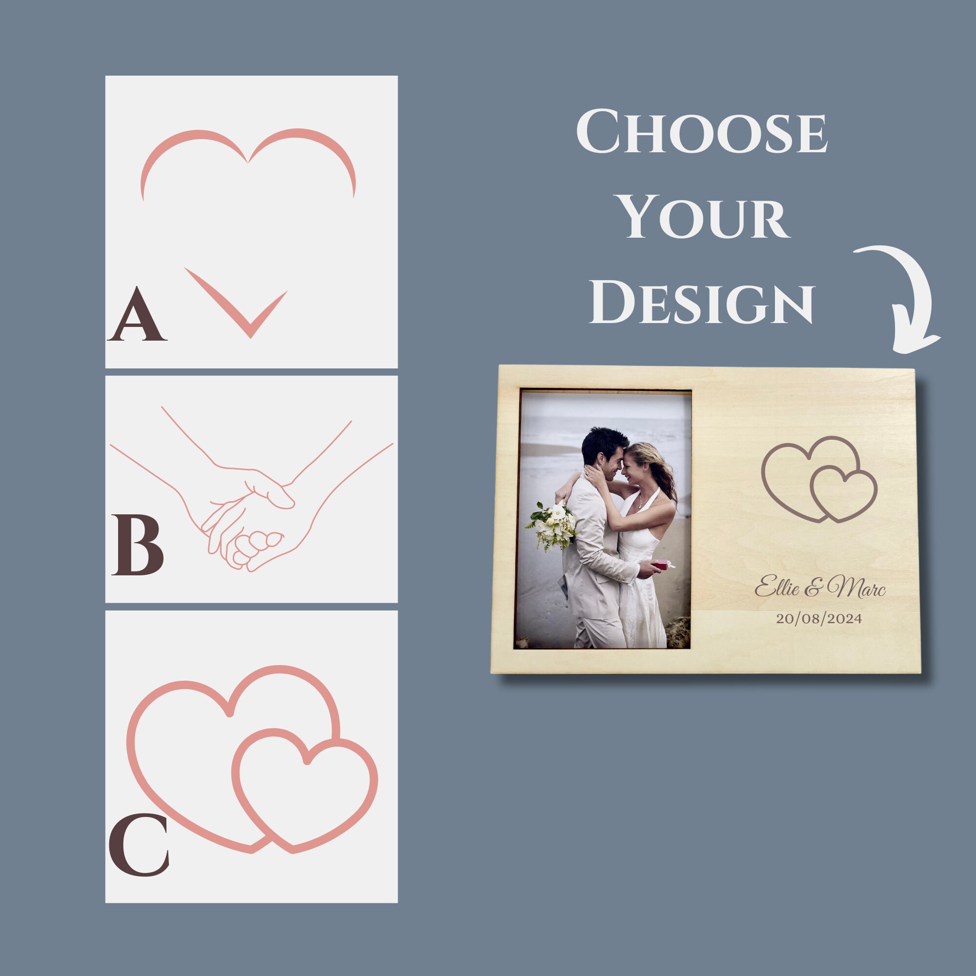 Wedding Photo Frame Engraved Photo Framework Picture Frame Mr and Mrs ...