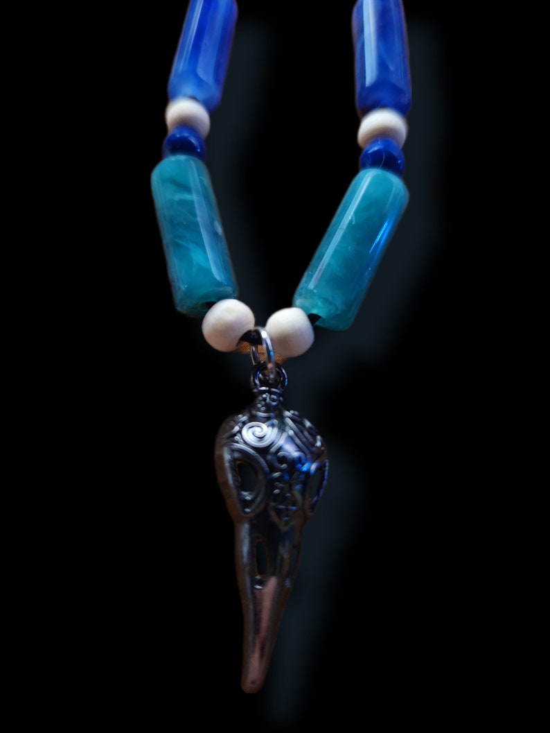 Metal Raven Skull Amulet/necklace - Etsy