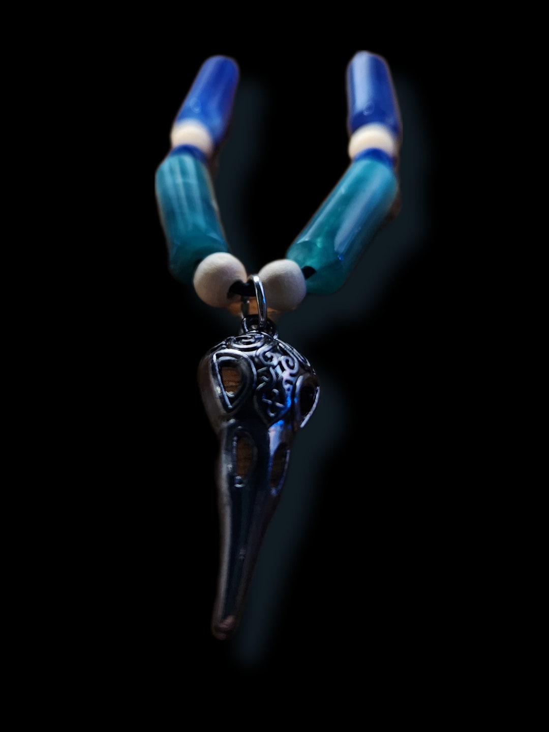 Metal Raven Skull Amulet/necklace - Etsy