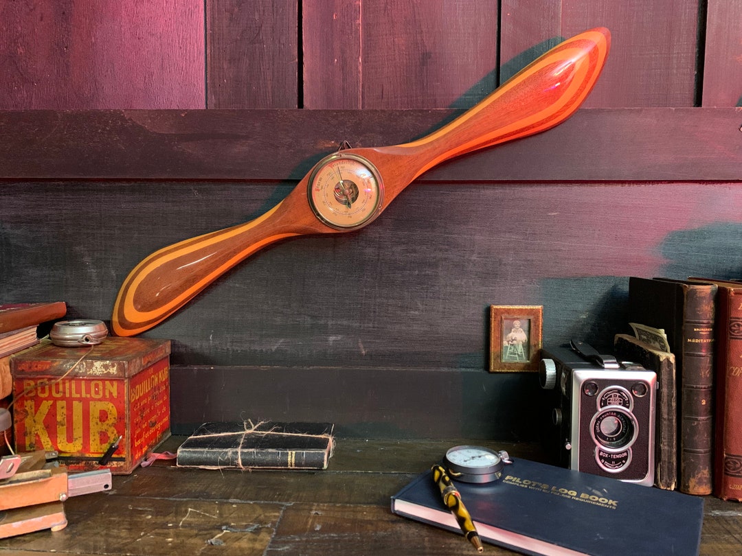 Exquisite High-gloss Wooden Propeller Featuring a Barometer. - Etsy