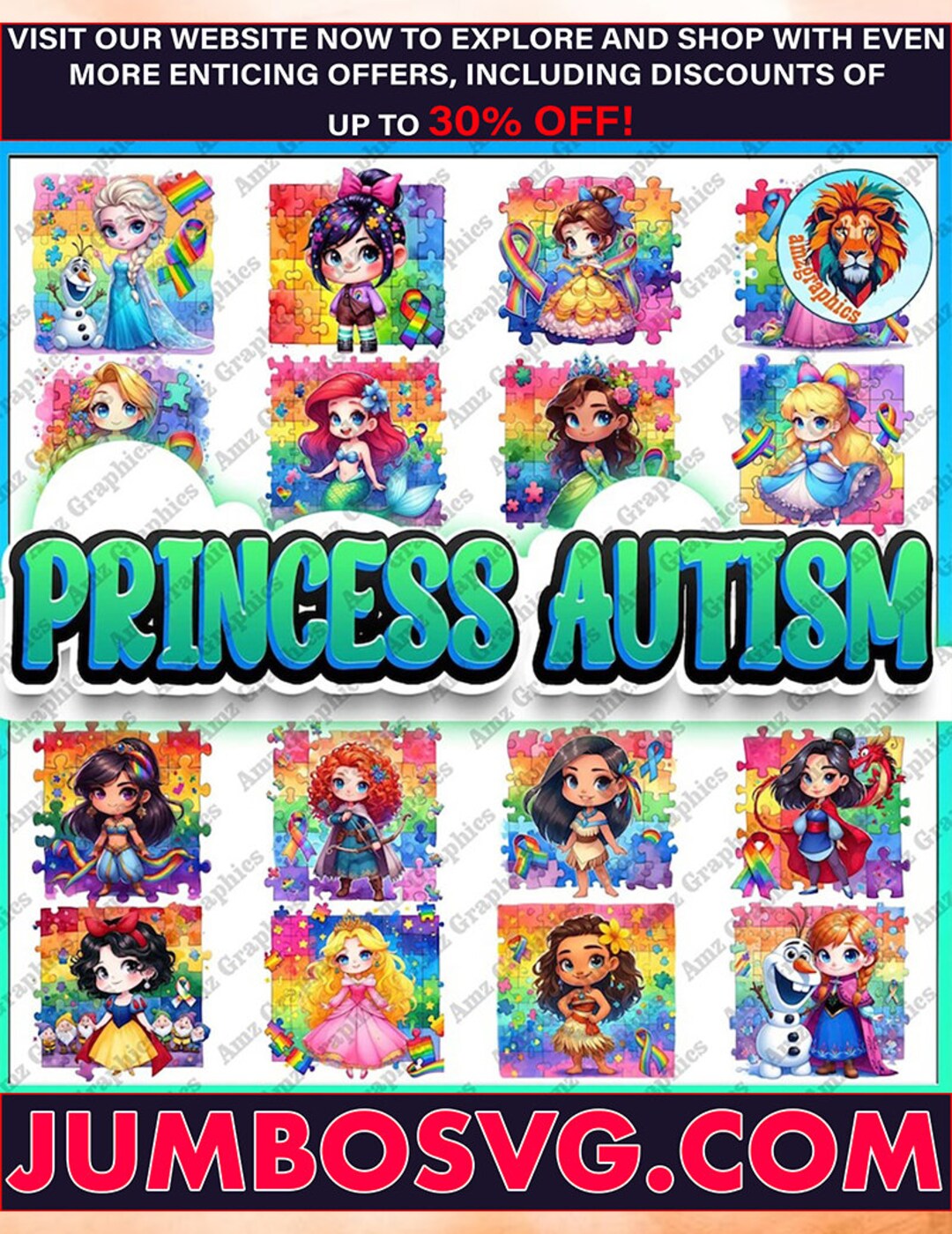 15 Autism Princess Png Bundle, Autism Awareness Png, Awareness Png, Be ...