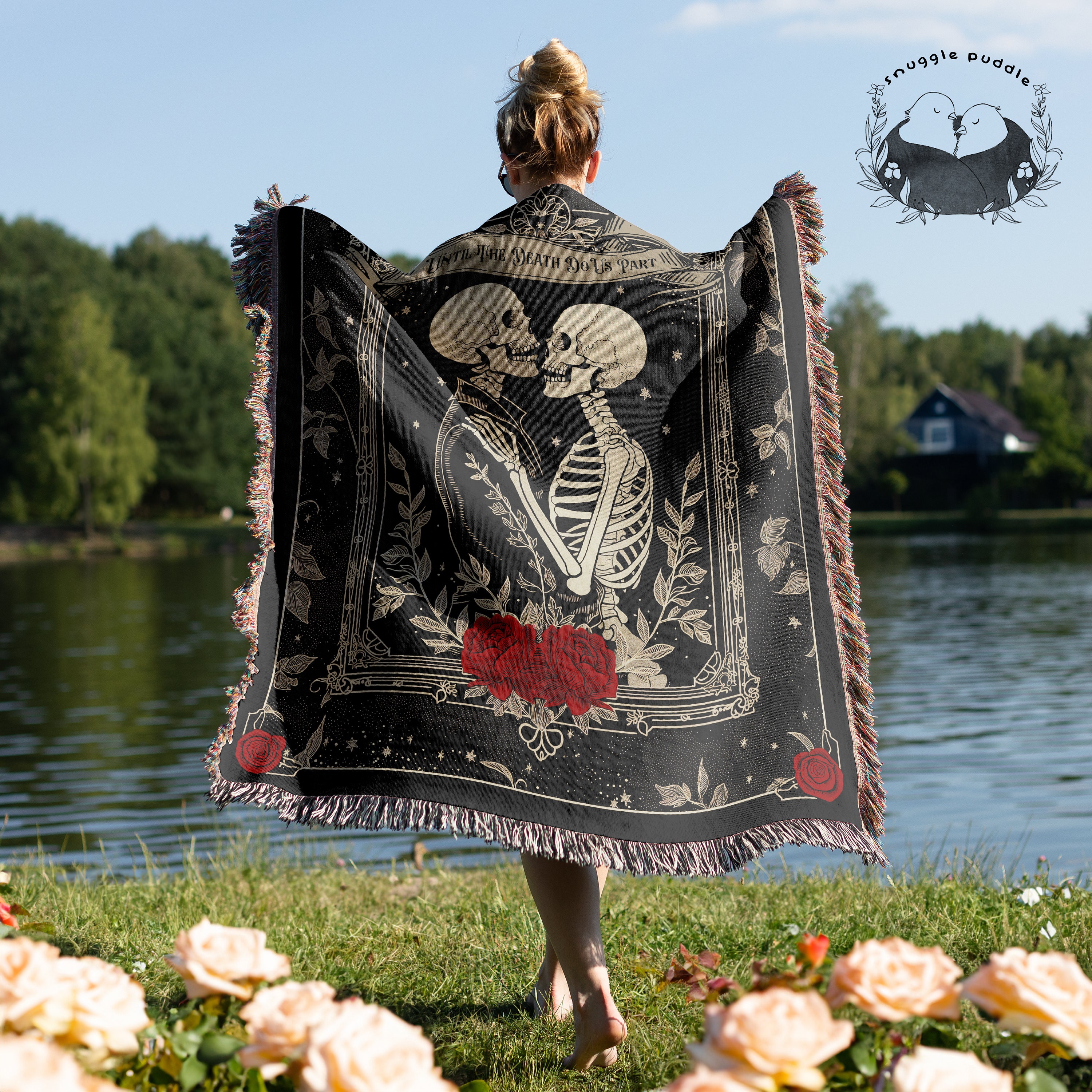 Woven Blankets Skeleton Til Death Do Us Part Tapestry Dark Academia ...