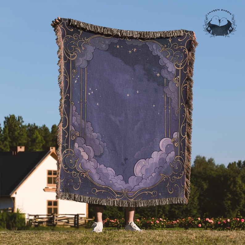 Woven Blankets Sky Tapestry Purple Blanket Scenery Christmas Gift Wall ...