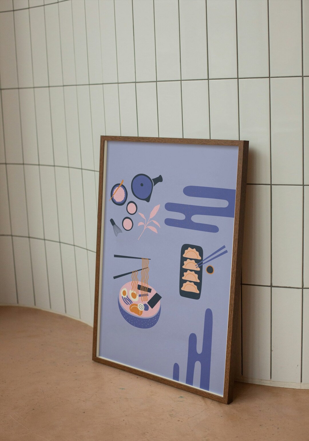 Ramen Poster Ramen Wall Art Kawaii Japanese Food Ramen Modern Kitchen ...