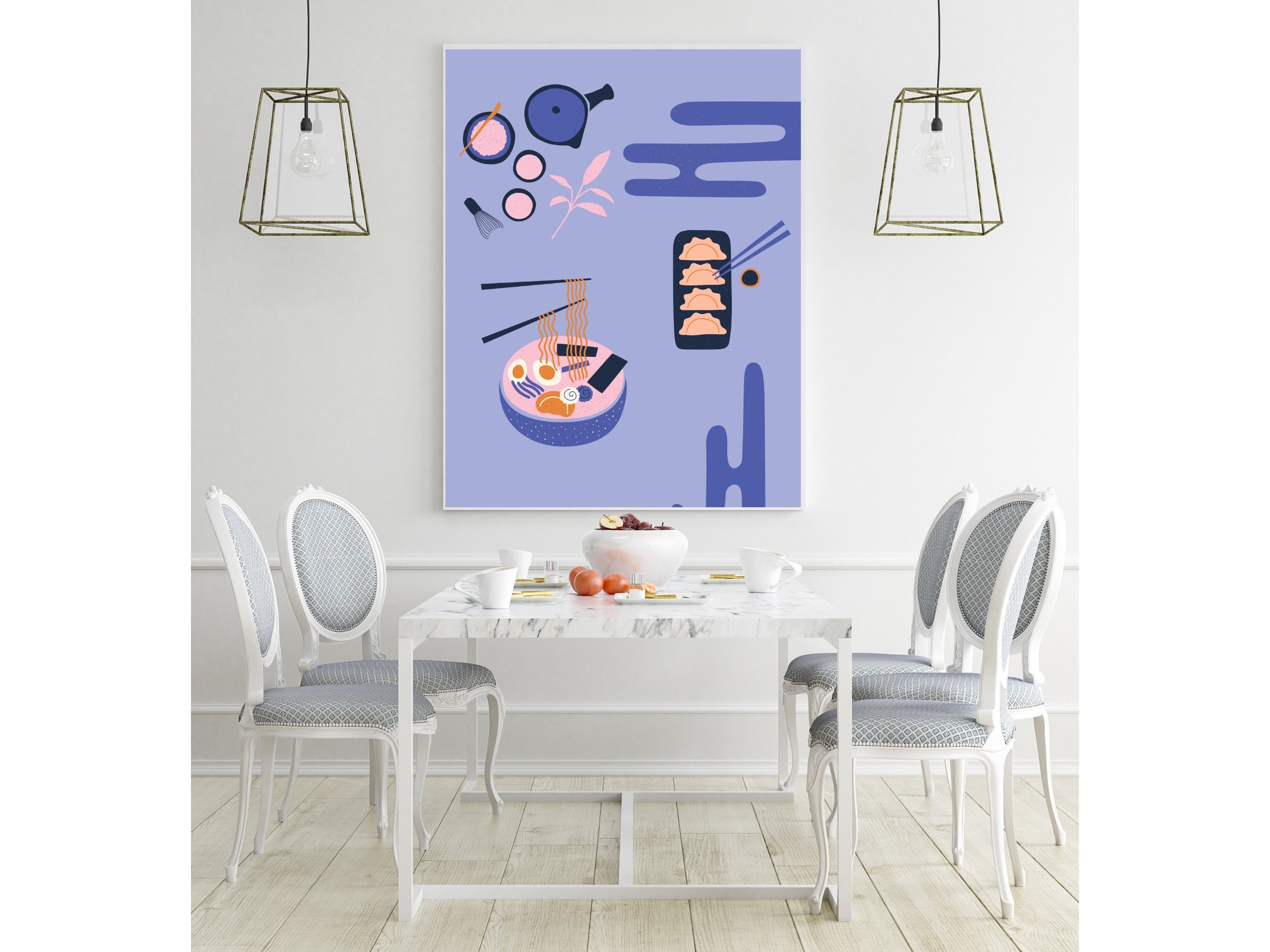 Ramen Poster Ramen Wall Art Kawaii Japanese Food Ramen Modern Kitchen ...