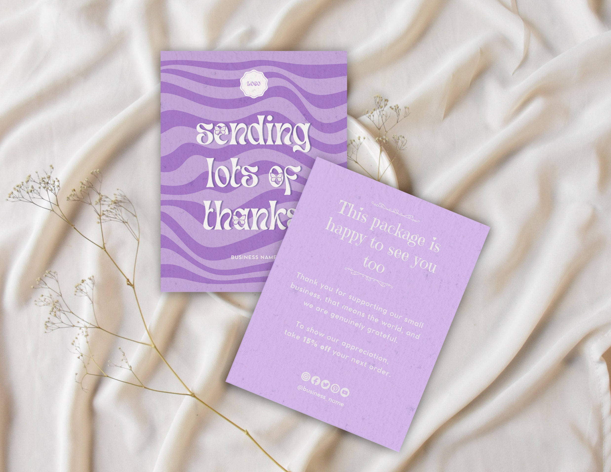 Retro Magic Thank You Card, Business Thank You Card Template, Editable ...