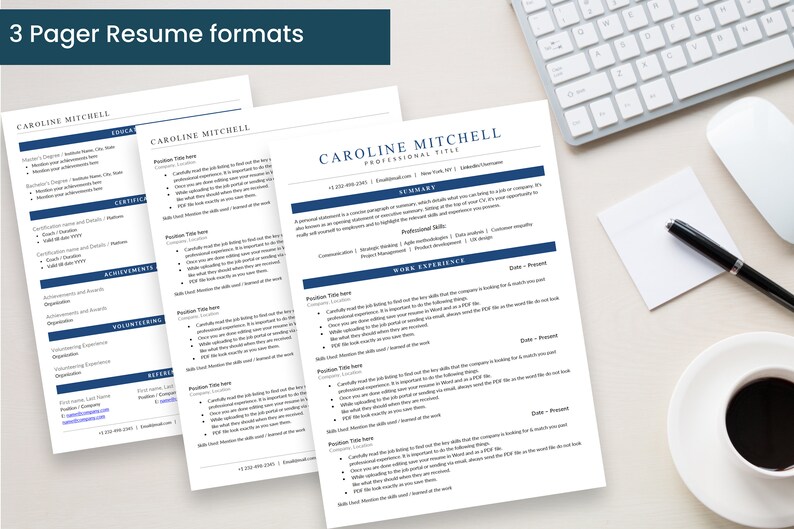 Modern ATS Resume Template: Editable CV, Cover Letter (word, Pages) - Etsy