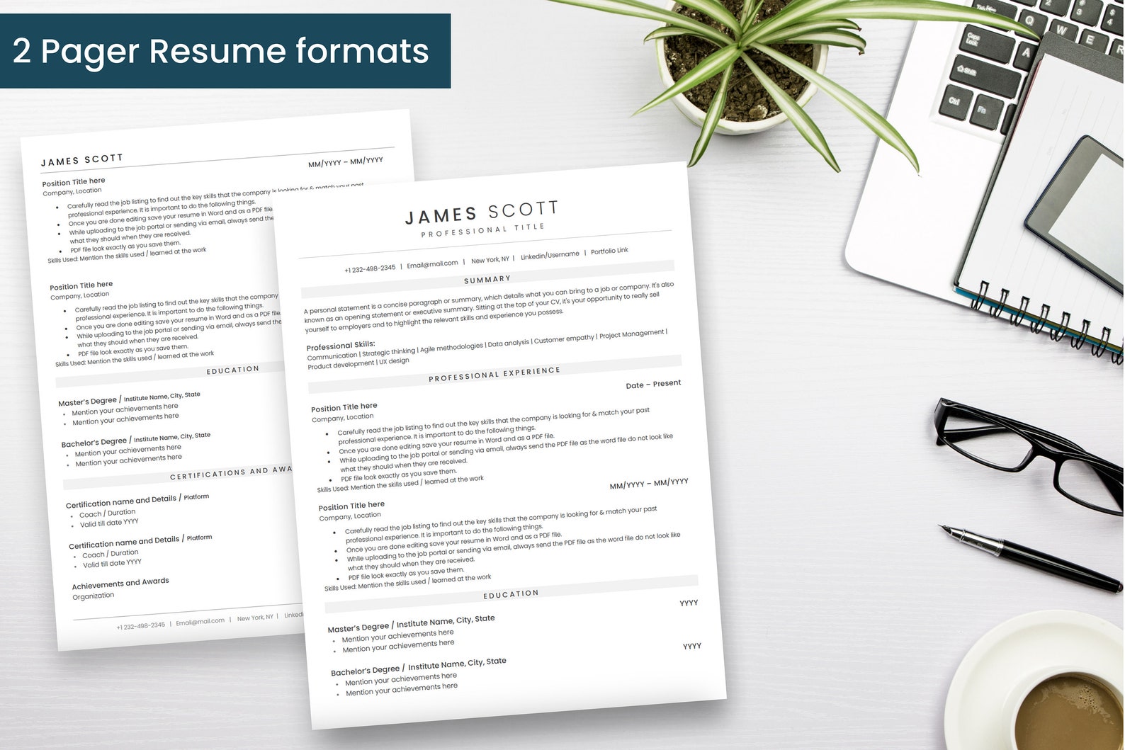 ATS Friendly Resume Template, Word and Pages Resume, ATS Compatible ...