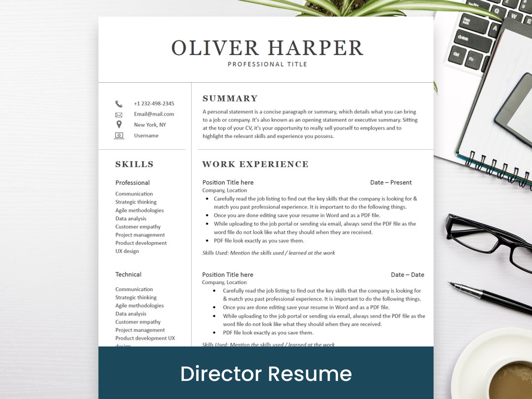 Executive Director Resume Template, Word & Pages, IT, Engineering ...