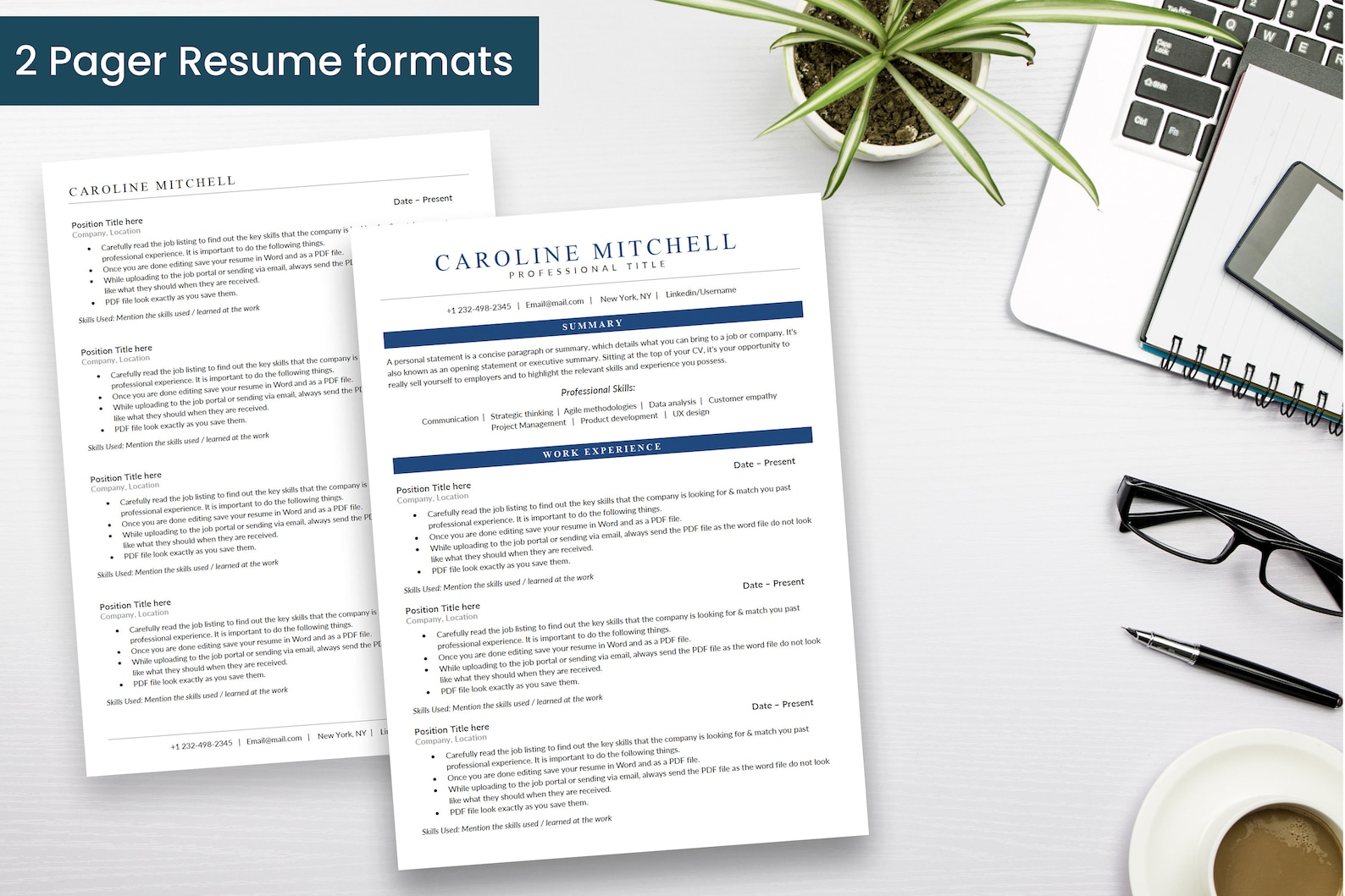Modern ATS Friendly Resume Template, Word and Pages Resume Template, CV ...