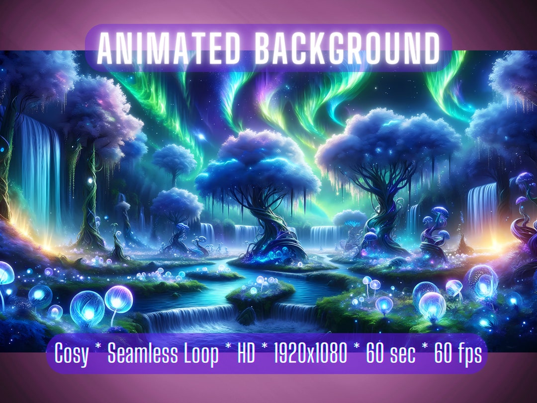 Animated Background Aurora Mystic Falls | Vtuber Background | Twitch ...