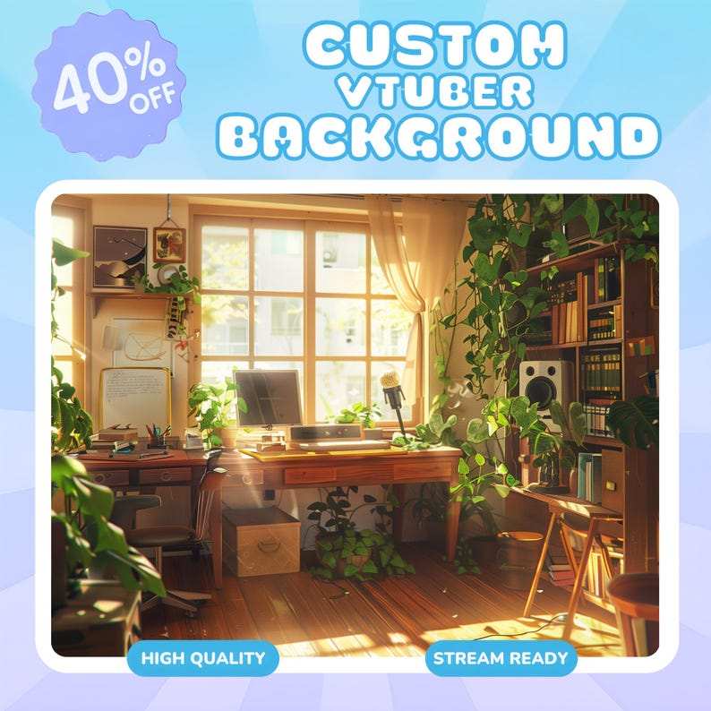 Custom Animated Vtuber Background | Cozy Looped Room Scene for ...