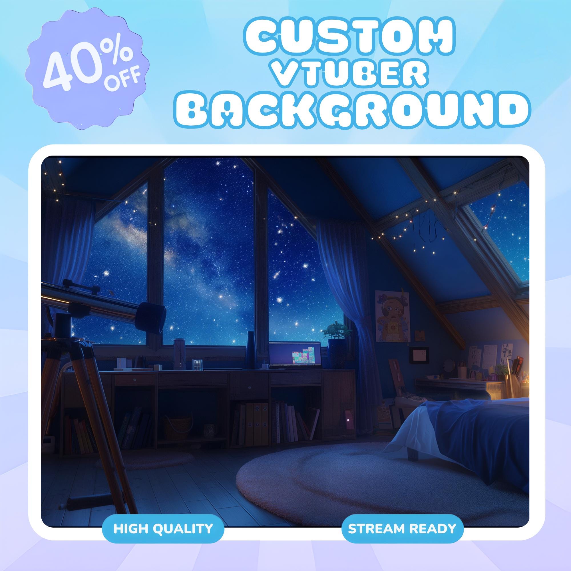 Custom Animated Vtuber Background | Cozy Looped Room Scene for ...