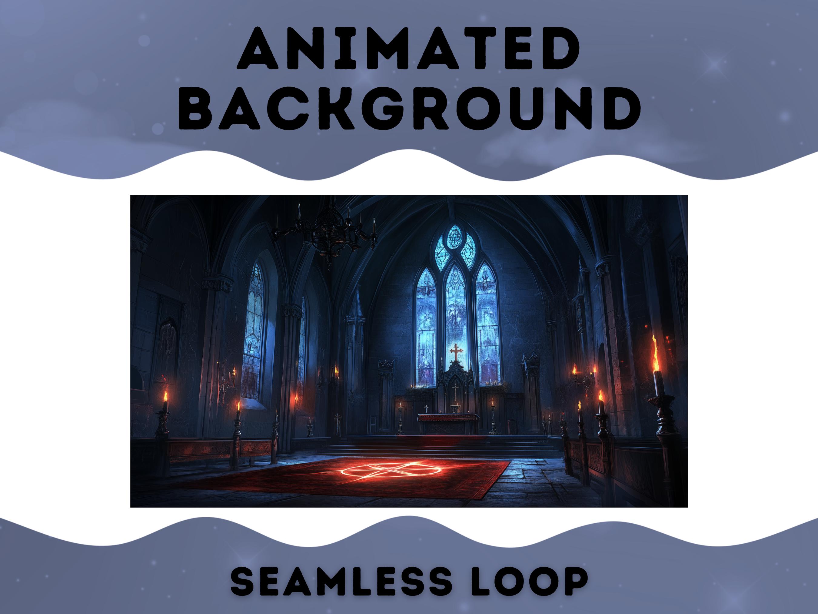 Vtuber Background | Haunted Gothic Cathedral | Animated Background ...