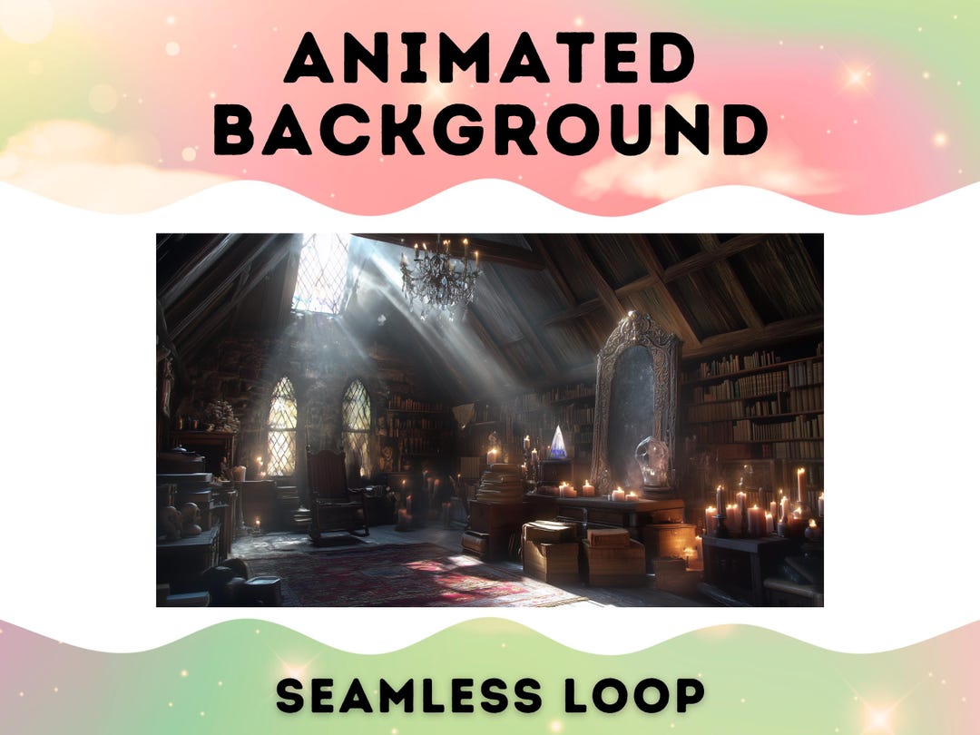 Vtuber Background | Arcane Attic Retreat | Animated Background | Stream ...
