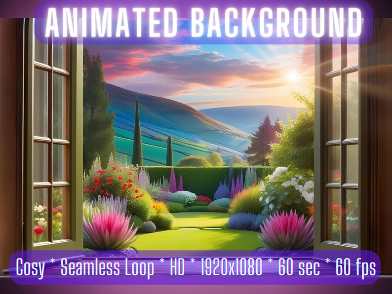 Animated Background |vtuber Background | Open Window Enchanted Garden ...