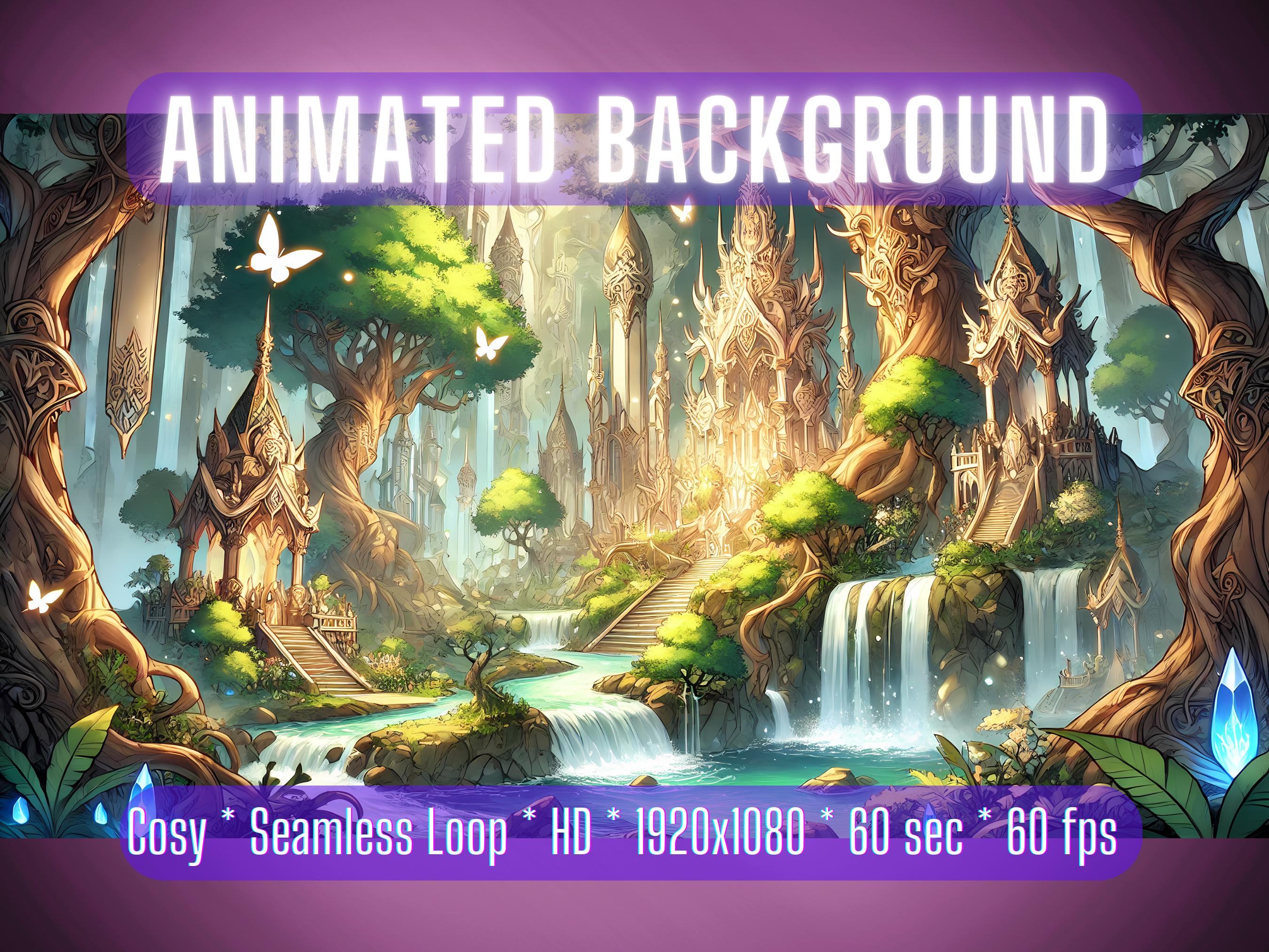 Vtuber Background | Mystical Elven Forest | Animated Background ...