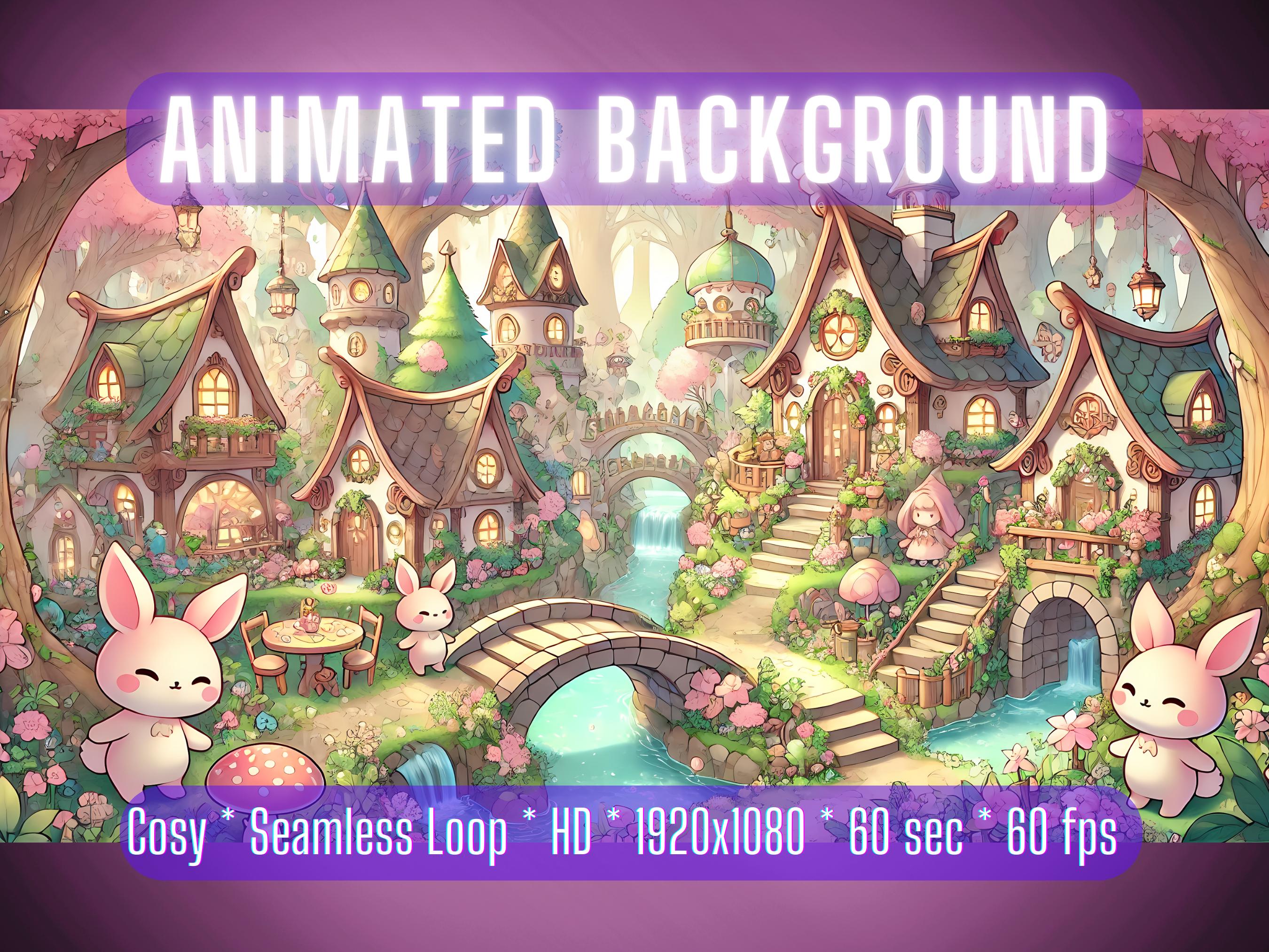 Vtuber Background | Cute Water Village | Animated Background | Stream ...