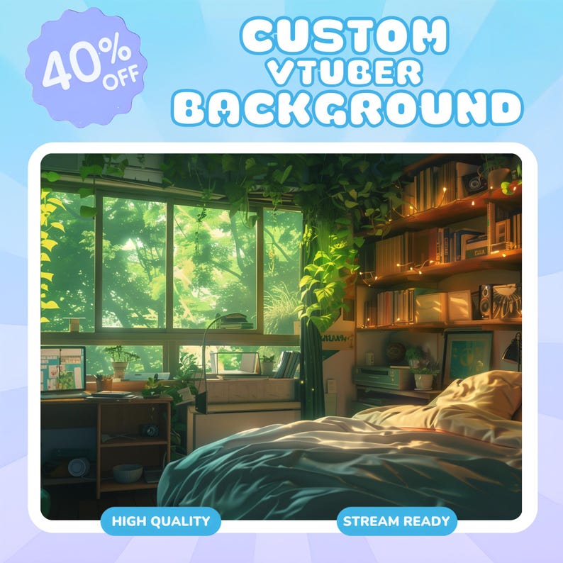 Custom Animated Vtuber Background | Cozy Looped Room Scene for ...