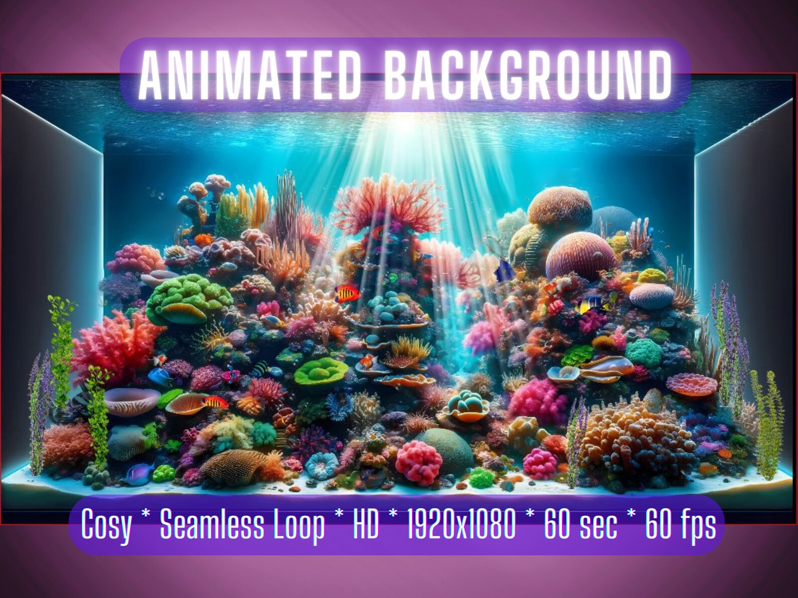 Animated Background Reef Haven Aquarium| Vtuber Background | Twitch ...