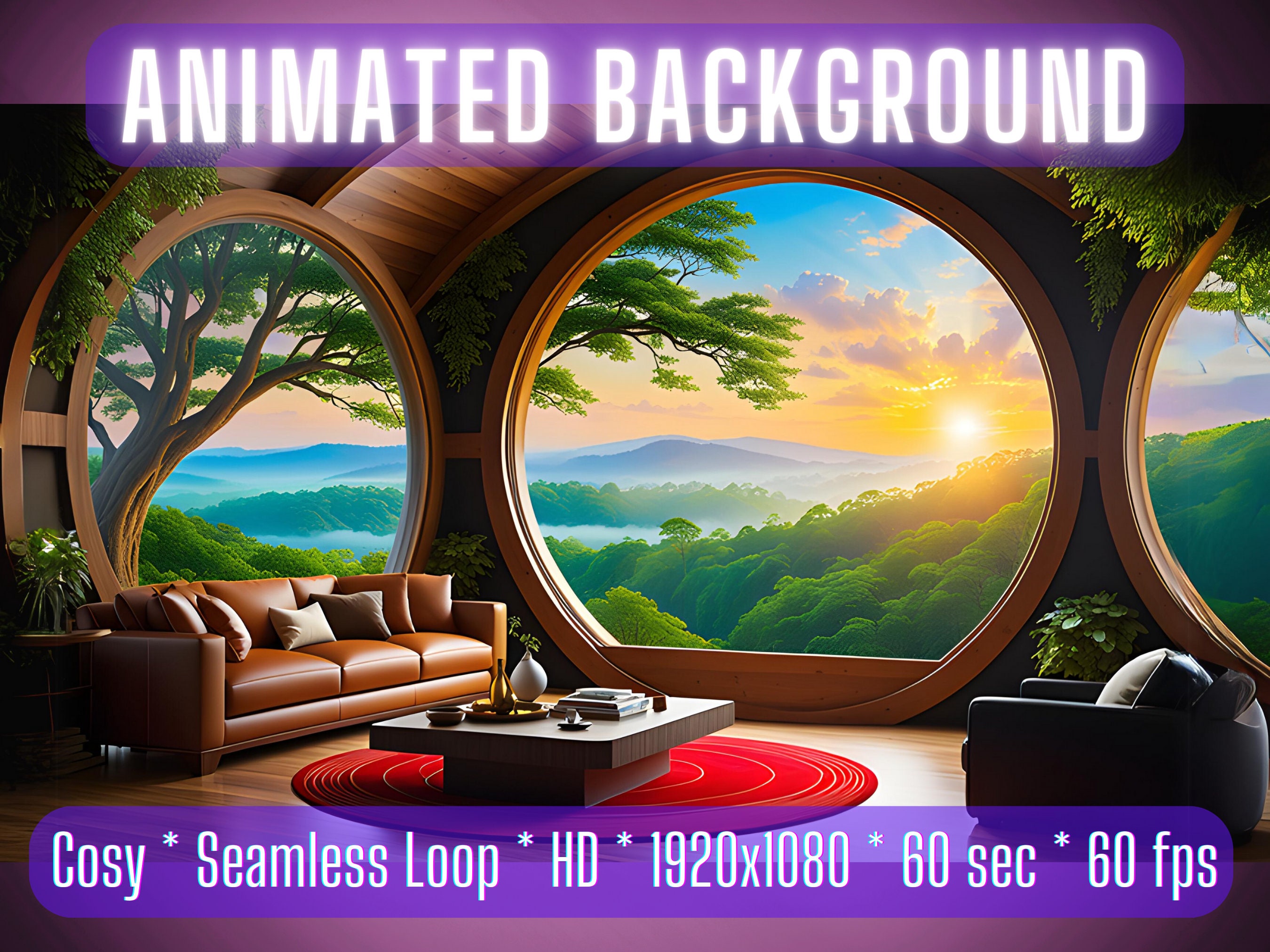 Animated Background | Vtuber Background | Cozy Tree House Dawn | Stream ...