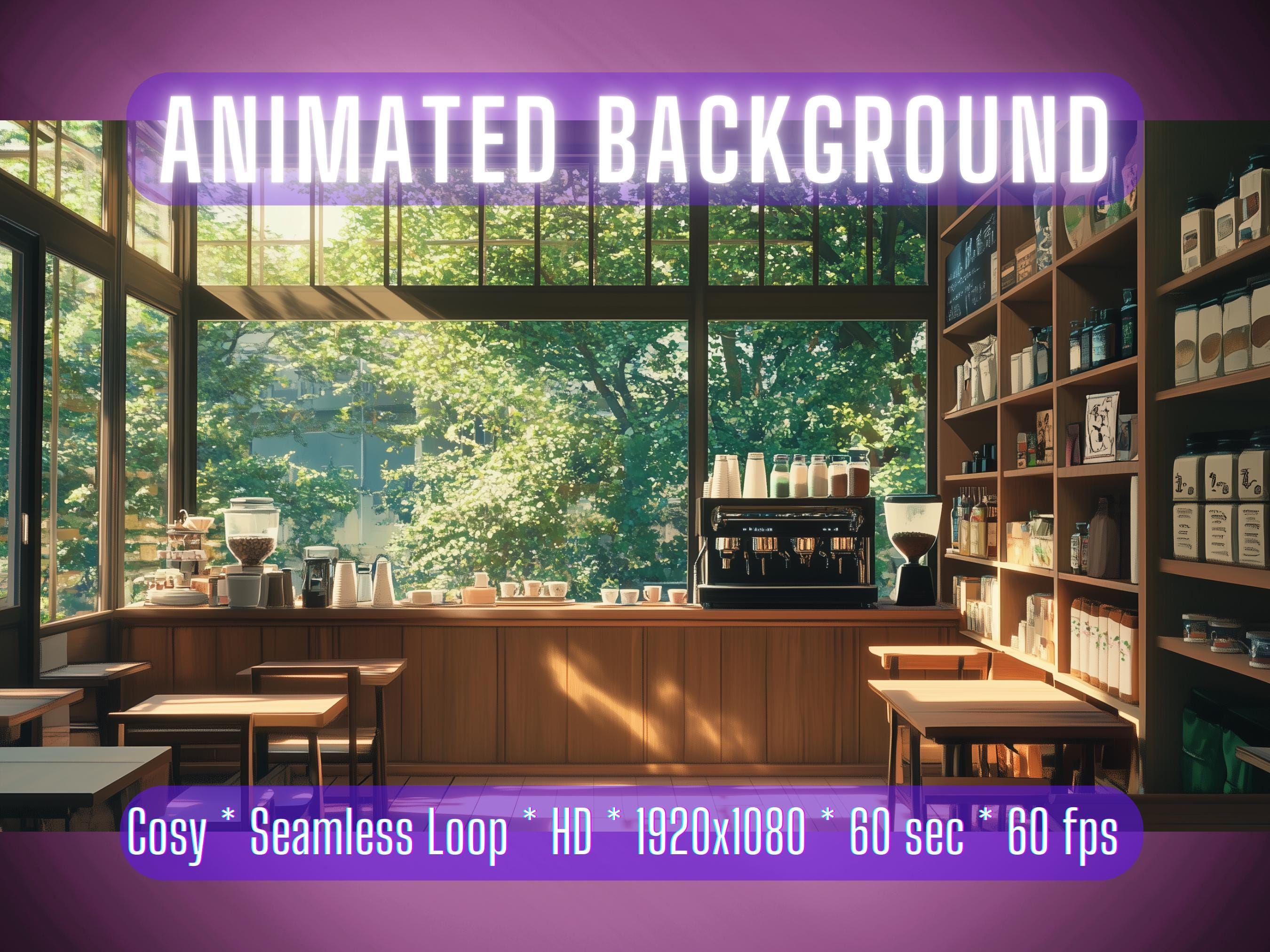 Vtuber Background | Sunlit Cafe Corner | Animated Background | Stream ...