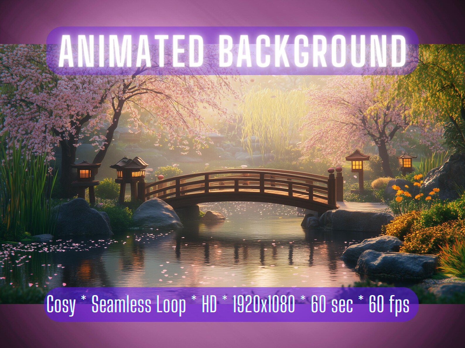 Vtuber Background | Zen Garden Retreat | Animated Background | Stream ...