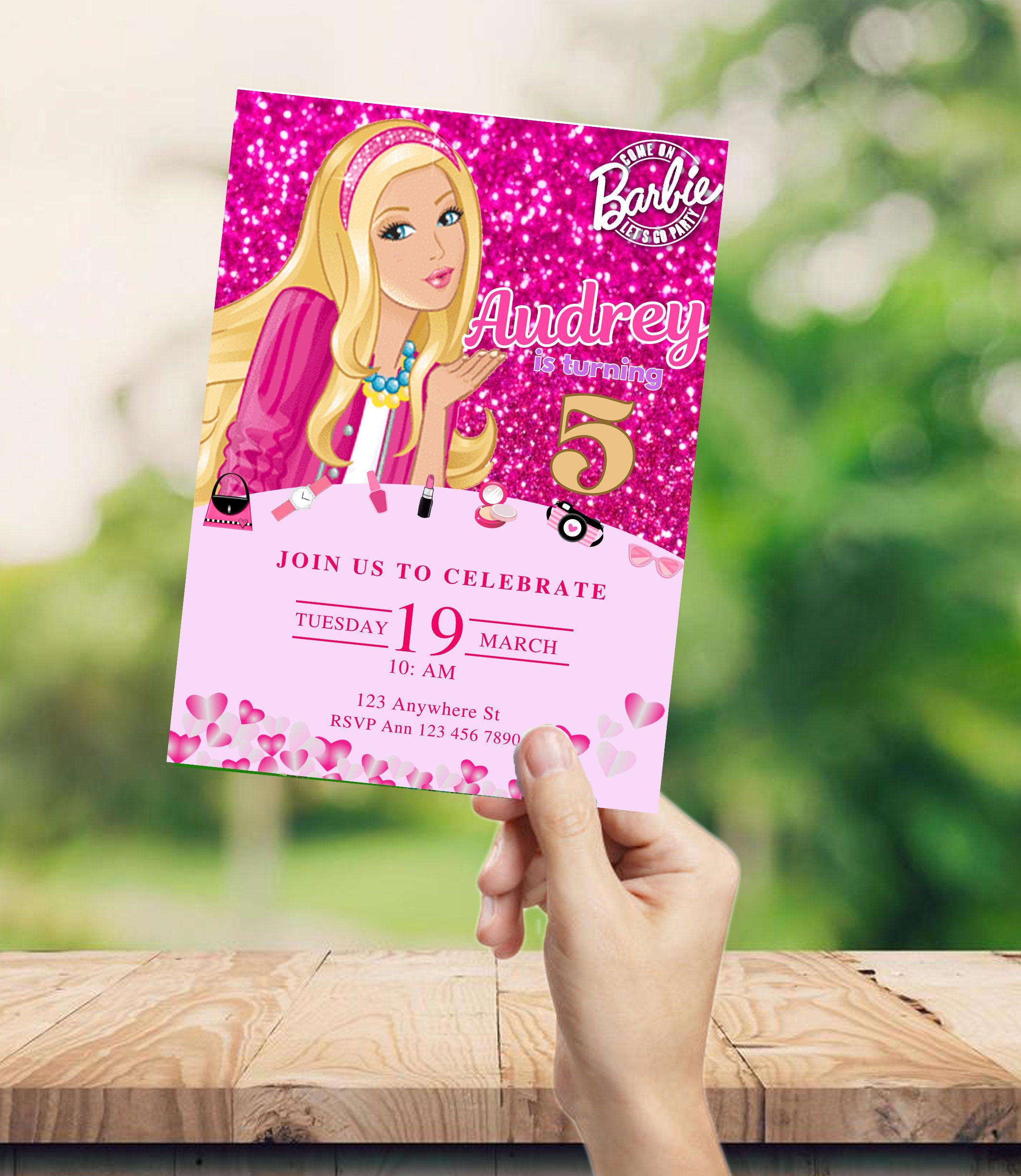 Editable Barbie Birthday Invitation, Pink Doll Birthday Party, Barbie ...