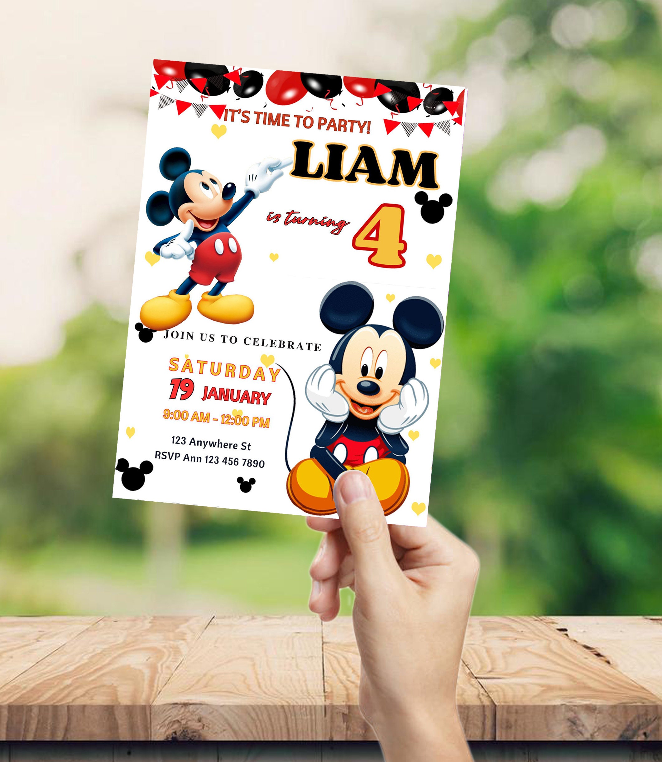 Mickey Editable Birthday Invitation Template Kids Birthday Party ...