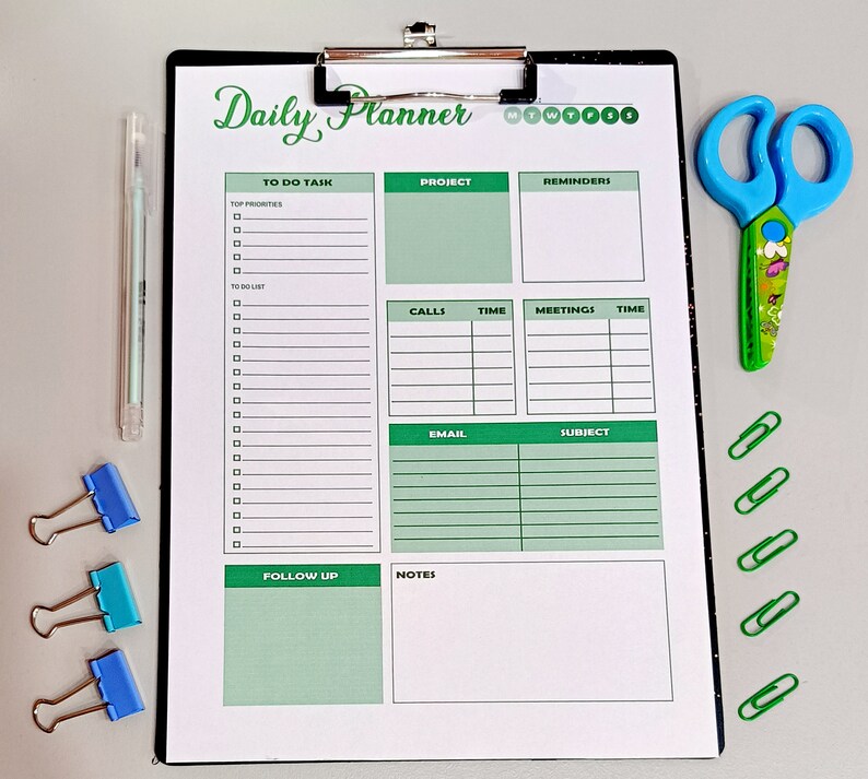 Editable Daily Planner to Do List Printable Productivity Day Planner ...