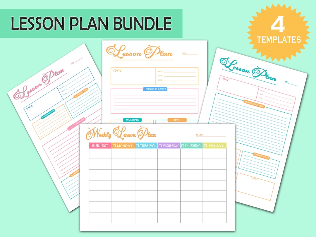 Lesson Plan Template, Lesson Planner Printable, Homeschool Teacher ...