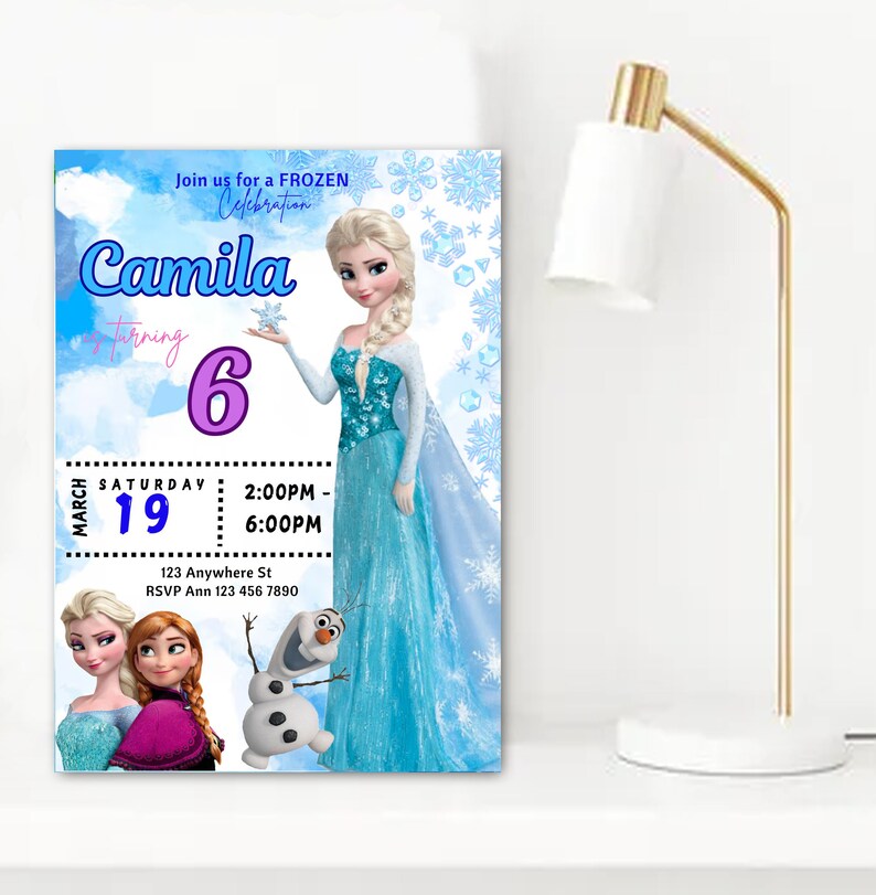 EDITABLE Frozen Birthday Invitation Template, Printable Birthday Party ...