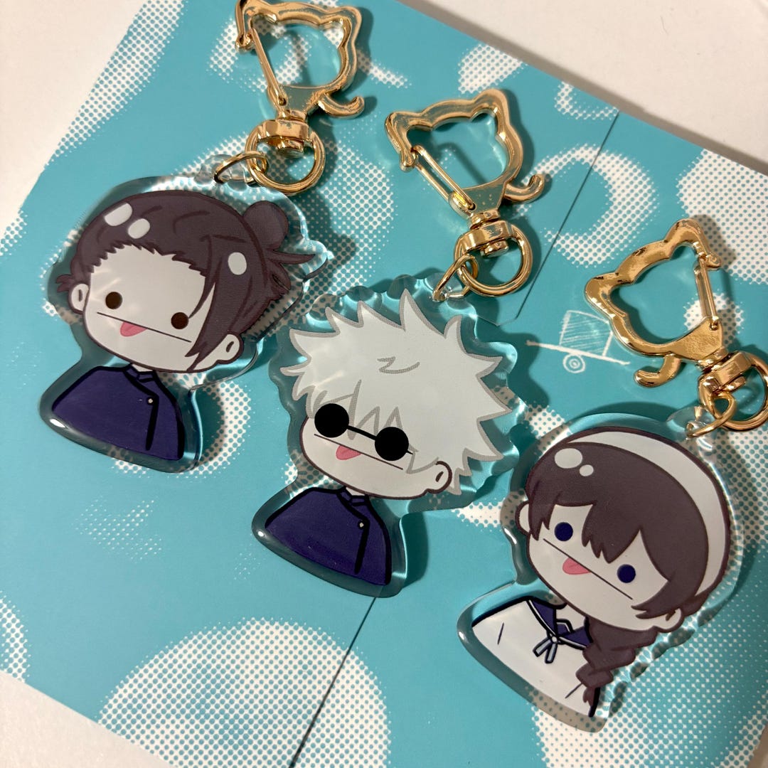 JJK Inspired Chibi Epoxy Keychains Gojo / Geto / Riko - Etsy