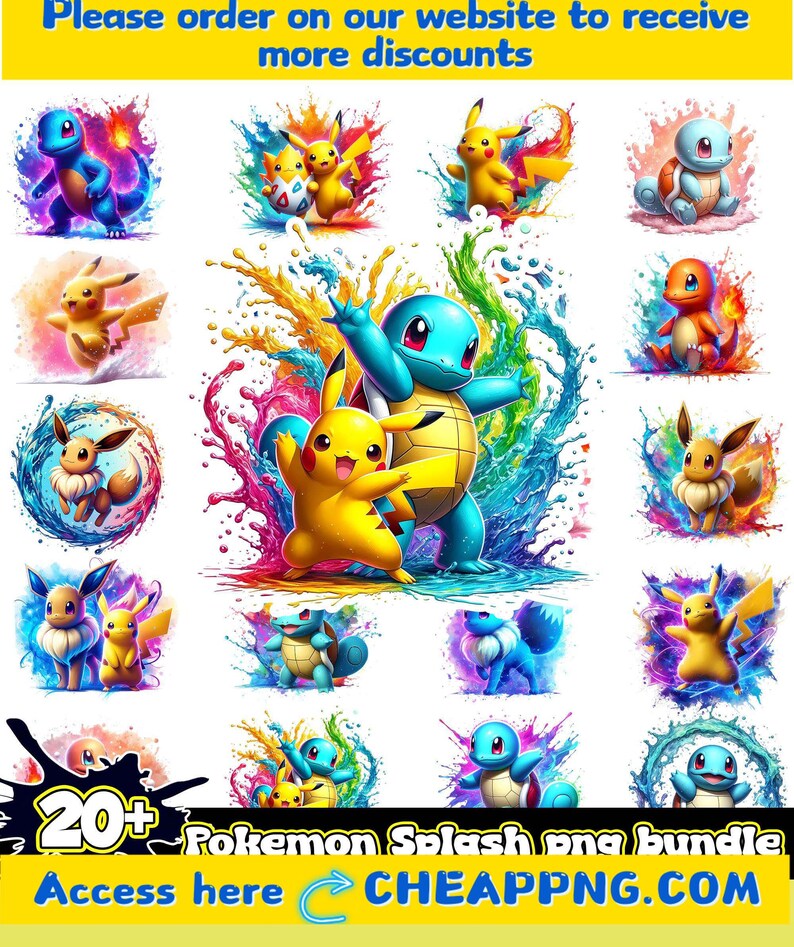 Pokemon Watercolor Splash PNG Pokémon Transparent PNG Pikachu 3D ...