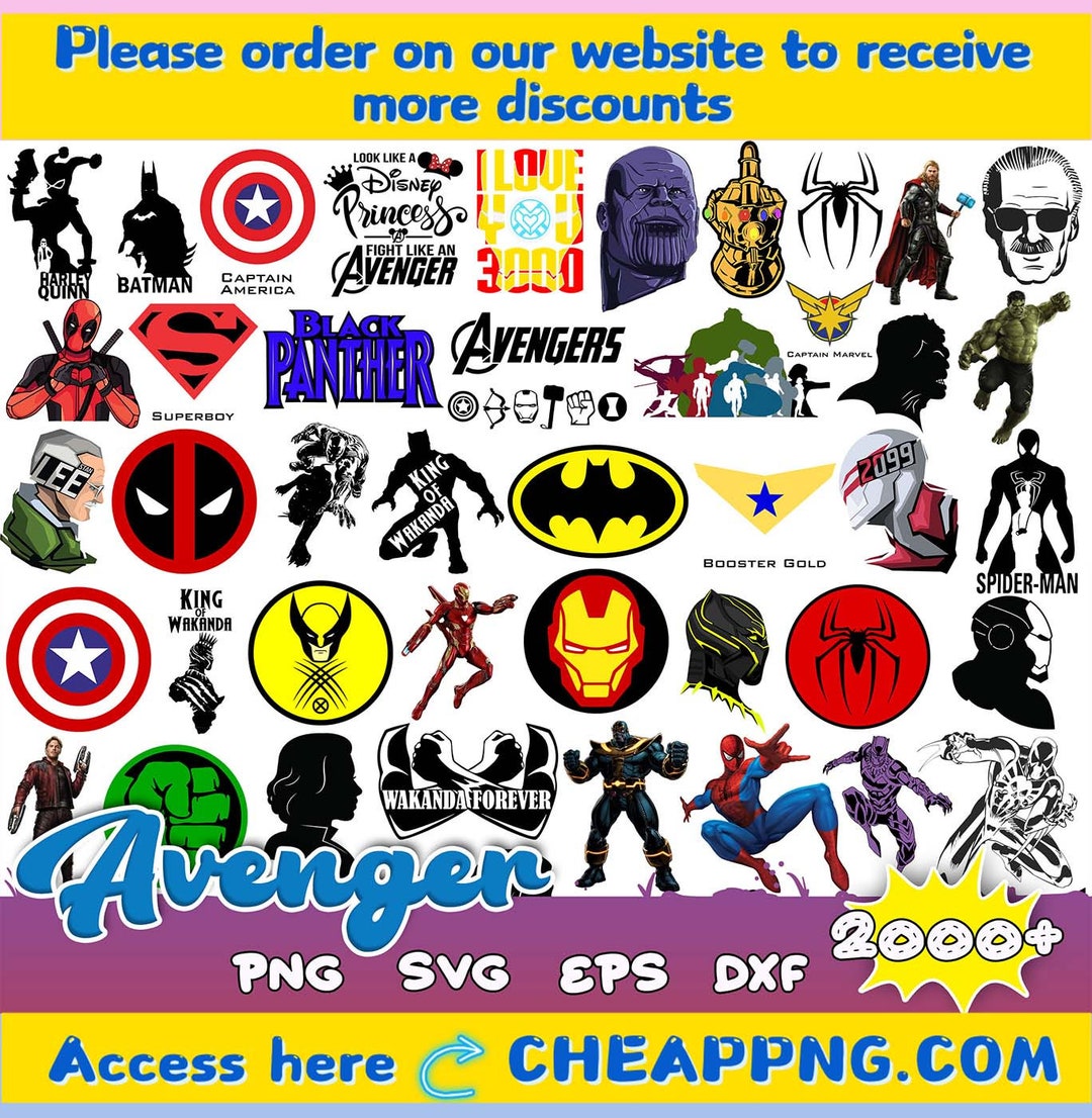 Superhero Mega Bundle Svg, Captain America, Iron Man, Hulk, Thor ...
