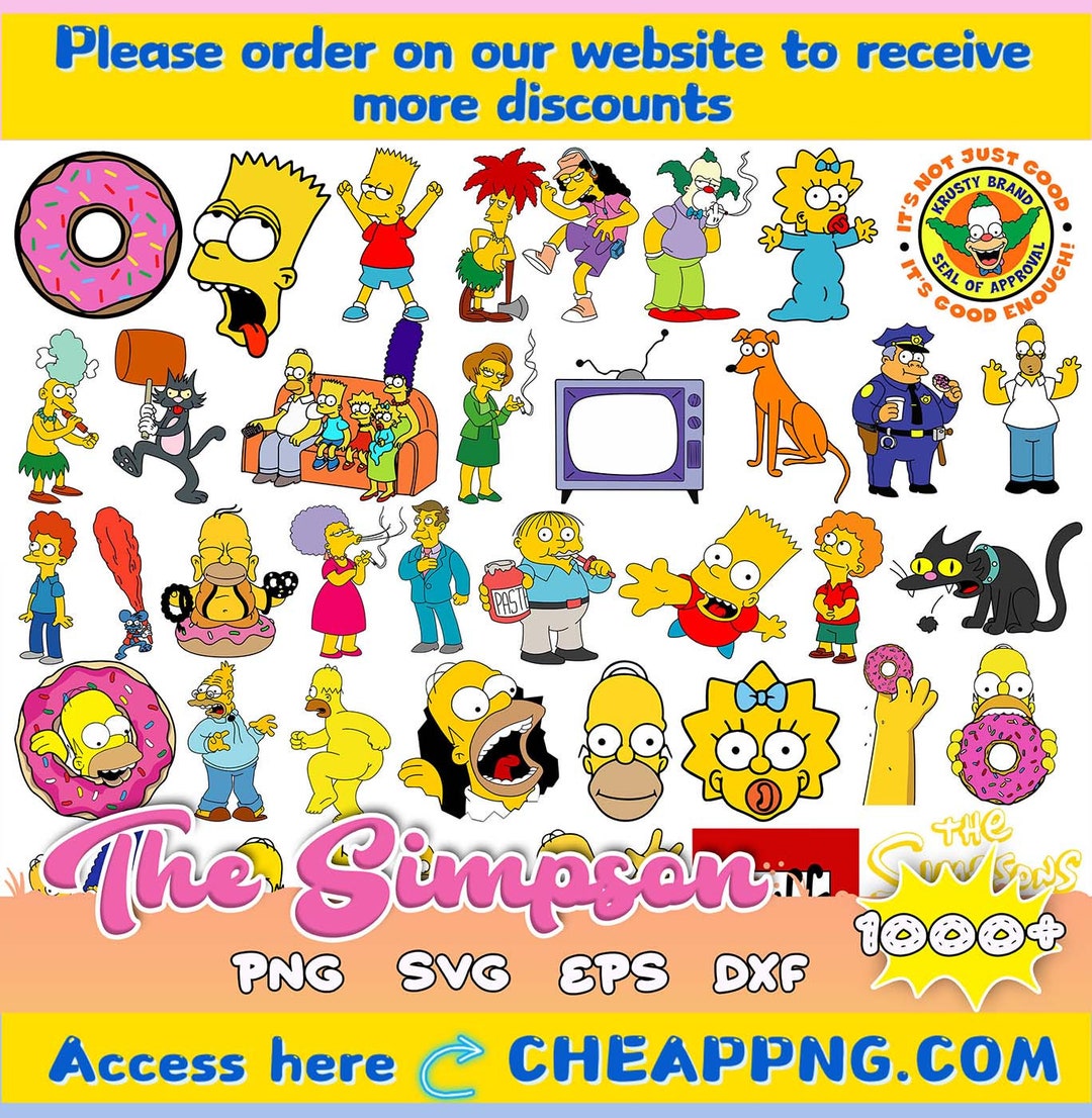 Simpsons Png Svg Clip Art Bundle,simpsons Svg Cut Files for Cricut ...