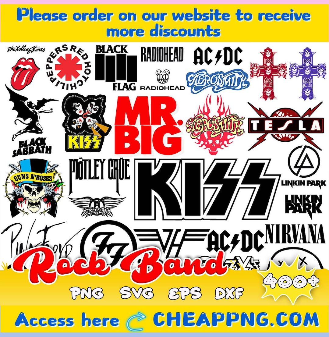 Rock Band Logo SVG Bundle Cricut Files, Svg for Silhouette, Svg Files ...