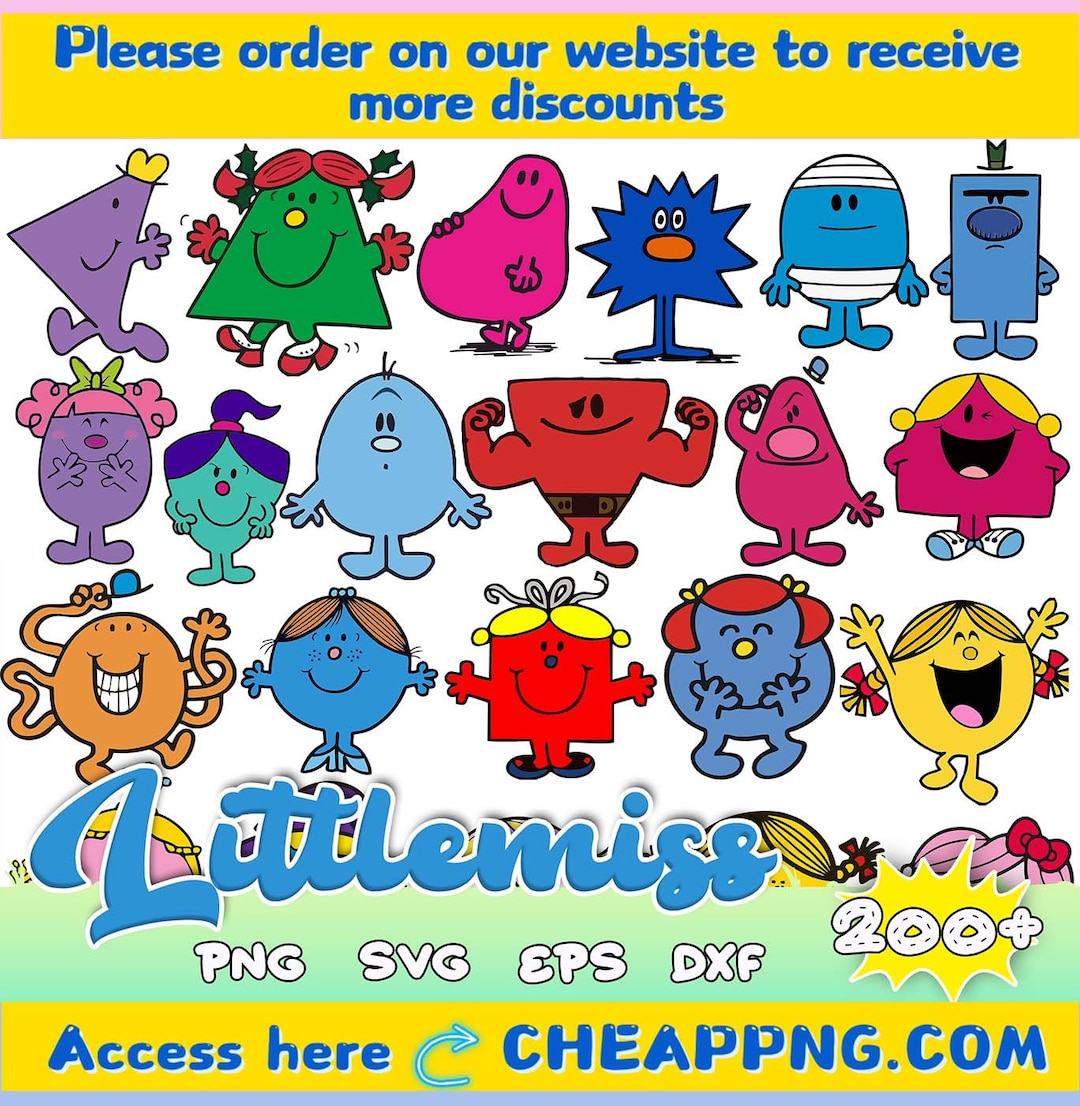 Cartoon Svg Bundle Little Miss Svg Bundle 200 Designs Little Miss ...