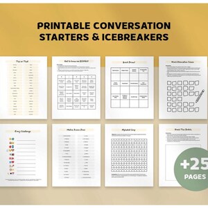 25 Conversation Starters & Icebreakers Canva Template.edible PDF ...