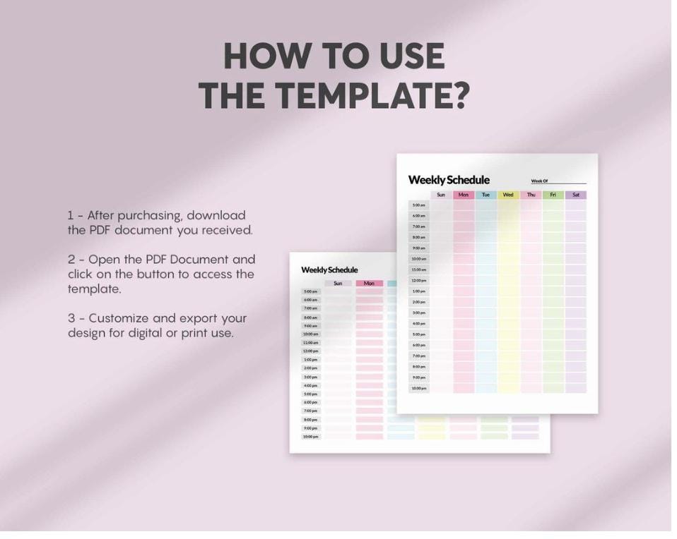 Editable Weekly Planner Printable & Digital PDF- Weekly Planner ...