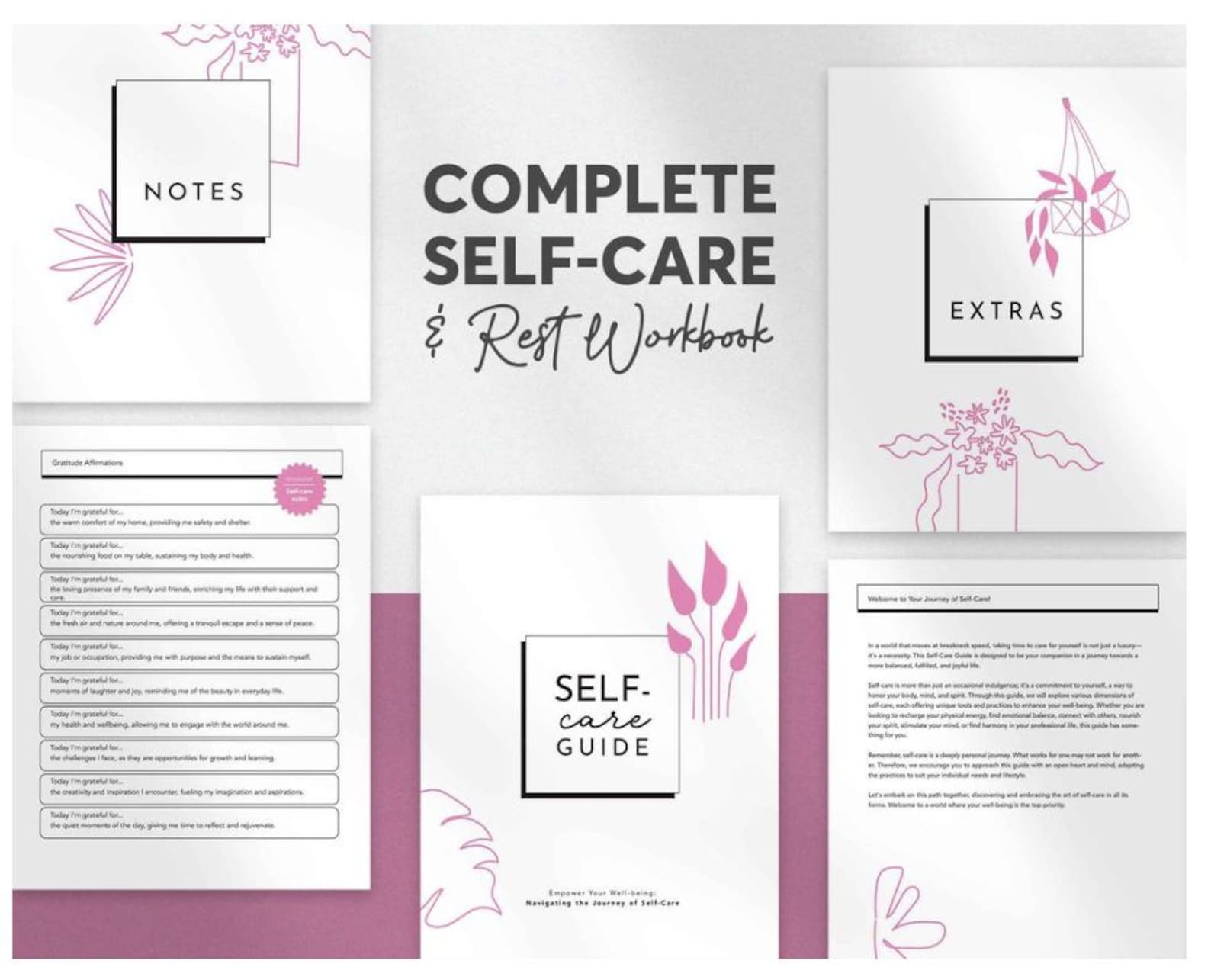 Complete Self Care and Rest Workbook-self-compassion Worksheets, Self ...