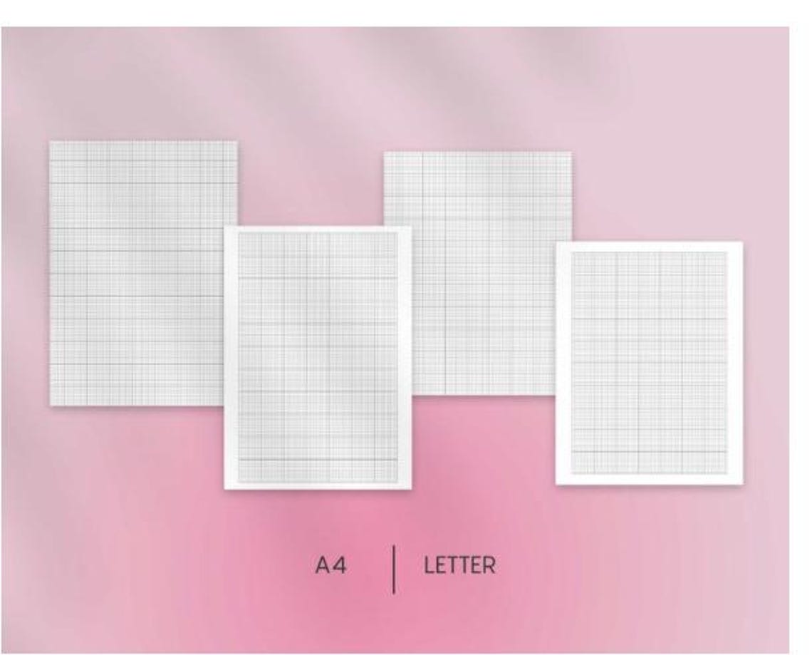 10x10 Grid Graph Paper Printable-pdf Bundle- Intant Download - Etsy